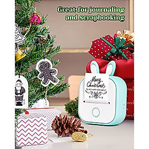 Memoqueen Pocket Sticker Printer T02 Portable Bluetooth Thermal Photo Printer with 3 Rolls Paper for Journal, Memo, Photo,DIY Scrapbook,Travel,Children Women Gifts,Compatible with iOS&Android,Green