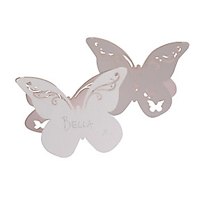 Ginger Ray Butterfly Laser Cut Place Cards (10 Pack), White