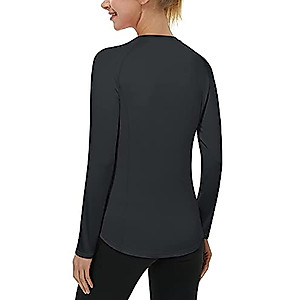 (Size:XL) 2 Pack Womens Long Sleeve UV Sun Shirts UPF 50+ Workout Swim Rash Guard Tops