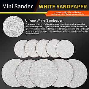 BAINUO 1/2/3 Inch Mini Air Angle Sander Air Random Orbital Palm Sander Grinder for Auto Body Work, High Speed Air Powered Sanders & Polisher with 27 Polishing Pads Buffing Pads and 30 Sandpapers