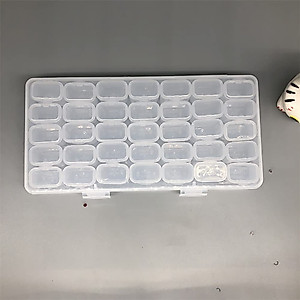 GSHLLO 35 Grids Clear Plastic Bead Storage Boxes Diamond Painting Drill Containers Embroidery Bead Storage Case Stackable Jewelry Tackle Box Organizer