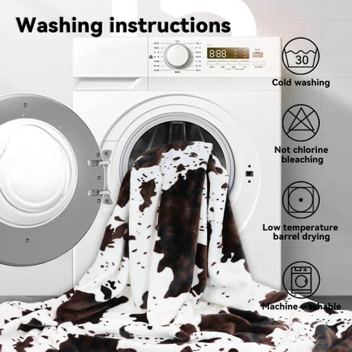 Fleece Blanket Cow Print Soft Throw Blanket Lightweight Throw Blanket