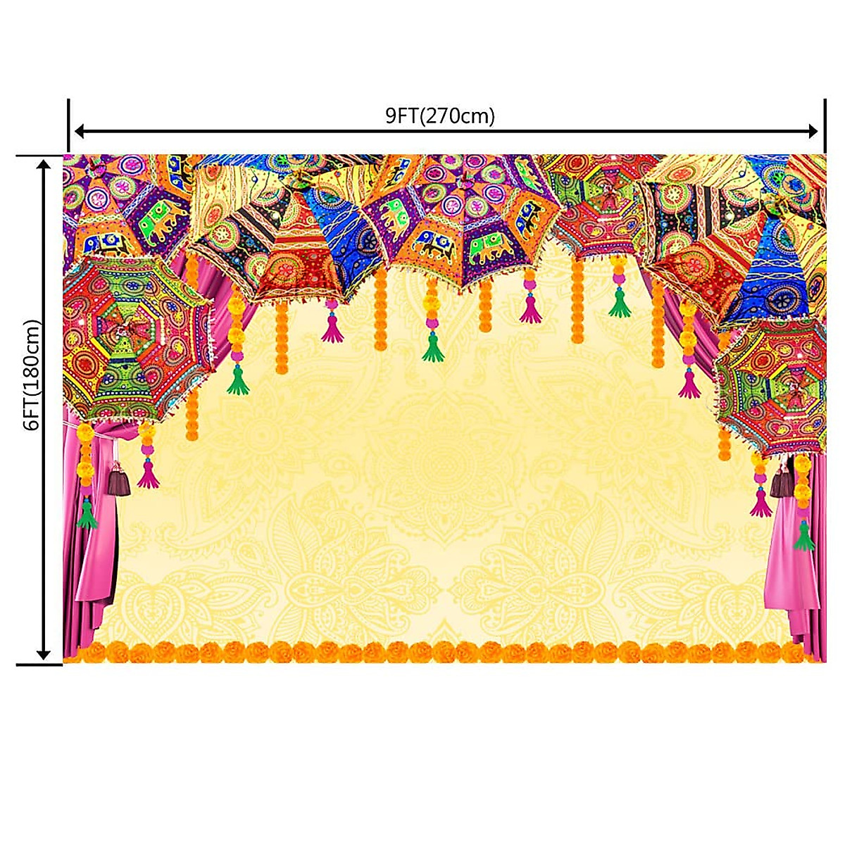 Ticuenicoa 9x6ft Diwali Party Backdrop Indian Marriage Decoration Red Curtain Flowers Background India Light Festival Diwali Photography Couples Trip Celebration Photos Atistic Photoshoot Props