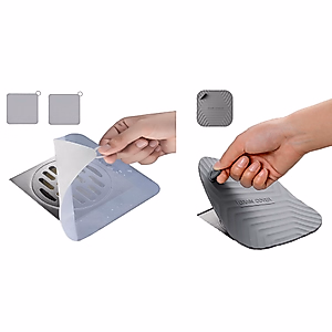 MAOYONG Silicone Square Drain Cover, Anti-Odor Plug for Bathtub, Shower, Kitchen Sink, 3 Pack