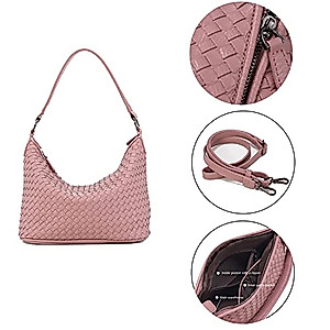 Handbag and Shoulder Bag for Women, Fashion Designer Woven Handbag Ladies Hobo Bag Purse Faux Leather Bag Tote Bag
