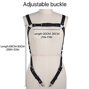 BODIY Men Leather Suspenders Shoulder Belt Strap Tuxedo Wedding Suspender for Groom Groomsmen Fashion Body Harness Accessory