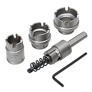 Greenlee 655 4-Piece Quick Change Carbide-Tipped Hole Cutter Set, 7/8" - 1-3/8"