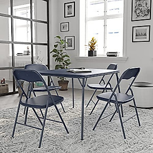 Flash Furniture 5 Piece Navy Folding Card Table and Chair Set