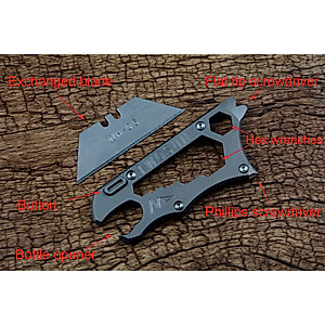 Twosun TS149 EDC Cutting Utility Multi Knife Carbon Steel Blade Titanium Handle