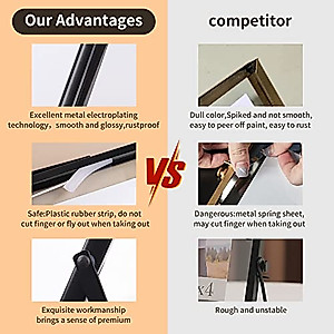 Black Metal Floating Picture Frame Set of 2, Frame Size 5x7inch for Multiple Photo Sizes (4x6, 3x5, 2x3), Real Glass, Easel Tabletop Photo Frame, Classic Photo Gifts Choice for Thanksgiving, Christmas