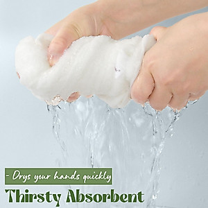 Cleanbear Pure White Hand Towels Set - Ultra-Absorbent Bathroom Towels, 100% Long Staple Cotton, Set of 2, Ideal for Home Décor