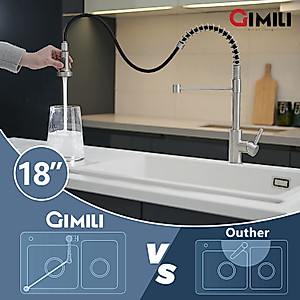 GIMILI Spring Kitchen Sink Faucet with Soap Dispenser Brushed Nickel