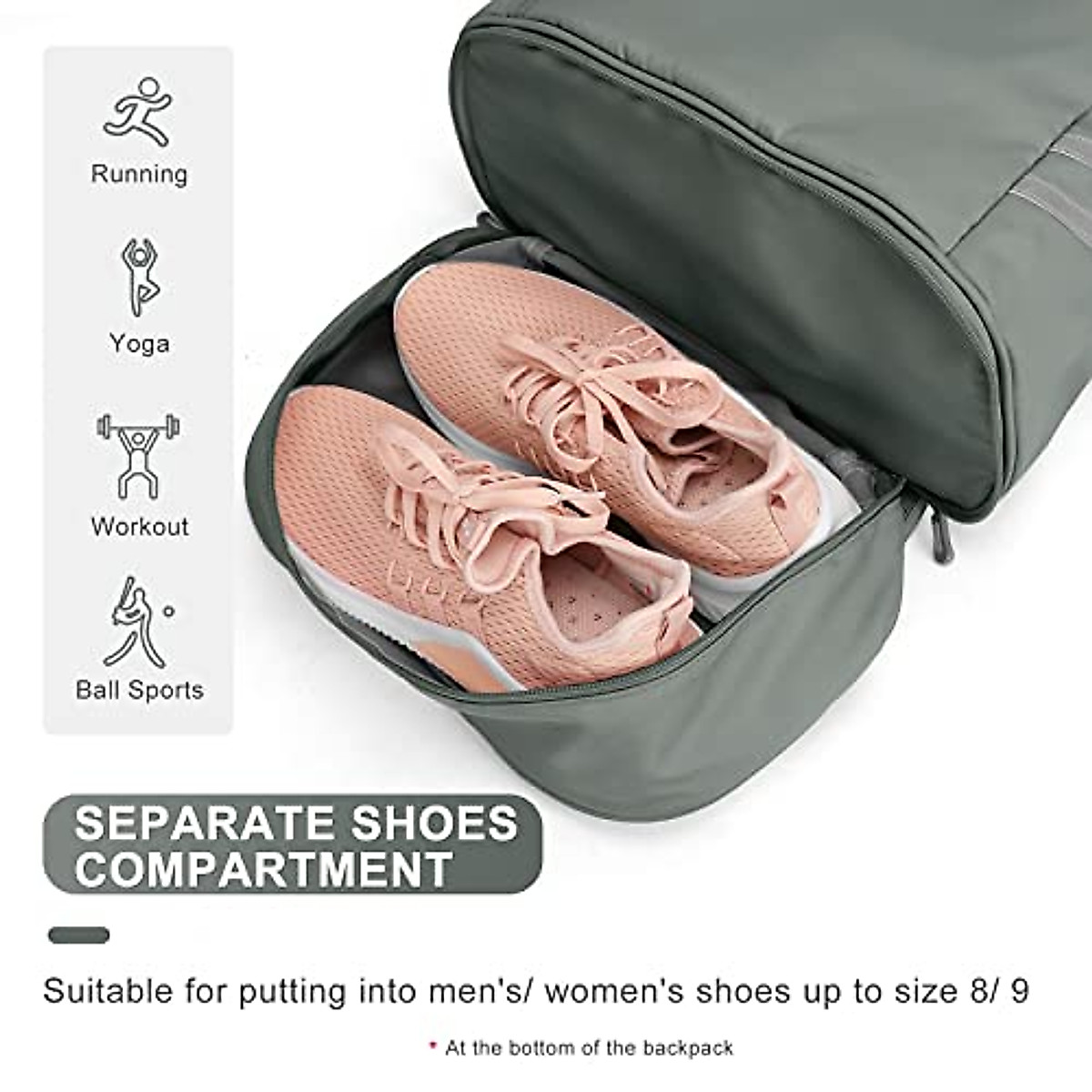 coofay Small Gym Backpack For Women Waterproof Backpack With Shoe Compartment Lightweight Travel Backpack Sports Backpack Large Gym Bag