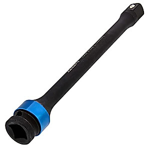 ABN 1/2in Drive 8in Long Torque Socket Extension Bar, 100 ft/lb CR-MO with Blue Color-Coded Aluminum Ring