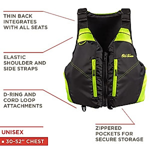 Old Town Canoes & Kayaks Riverstream Unisex Life Jacket (Black Hivis), Universal