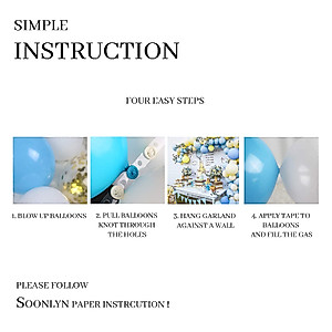 Soonlyn Blue Party Latex Balloons 10ft Baby Blue and Yellow Balloons Garland Arch Kit for Baby Shower Boy Birthday Decorations 18 In 10 In 5 In