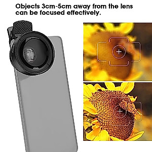 Macro Lens, Mobile Phone Lens, 3cm to 5cm Macro for Indoor and Outdoor Macro Shooting in Travel, Wild Shooting, Smart Cell Phone