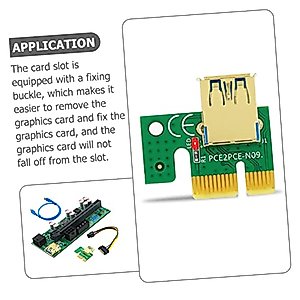 SOLUSTRE 6 Sets Riser Card Mining Graphics Pcie Riser Graphic Pcie Extension Cable Mining Gpu Extension Cable Pci- e Riser Cable Adapter Cable Extension Cord Gpu Riser PCB Hard Disk X16 Ssd