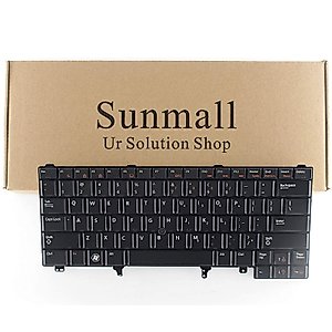 Replacement Keyboard with Backlit/Big Enter Key Compatible with Dell Latitude E5420 E5430 E6220 E6320 E6330 E6420 E6430 E6440 Series US Layout Black (with Pointer Stick)