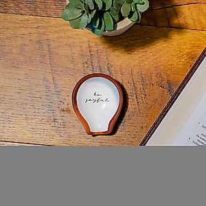 Be Joyful Glossy Brown 2 x 3 Terra Cotta Decorative Countertop Spoon Rest