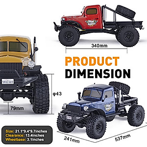 WOWRC RocHobby Atlas 1/10 RC Crawler, 2.4Ghz RC Rock Truck Off Road, RC Car Indoor&Outdoor 2 in 1, RC Rock Crawler 4x4 Hobby Grade for Adults Need to Complete with Battery, Yellow