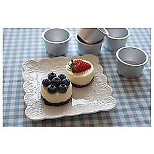 Astra Gourmet Perfect Performance Aluminium Mini Round Cheesecake Pan Cupcake Pan Muffin Pan, Perfect for Indivdiual Desserts, Set of 10