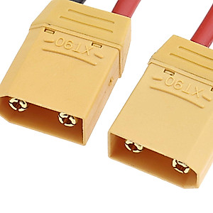 Create idea 2Pcs XT90 Male to Female Connector Adaptor Plug 12AWG with 8cm Cable for RC UAV Car Charger LiPo Battery Connector