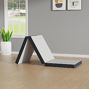 3 inch Memory Foam Tri Folding Mattress/Portable Foldable Mattress Topper with Washable Cover Non-Slip Bottom for Camping, Guest, Floor RV, CertiPUR-US Certified,Small Twin