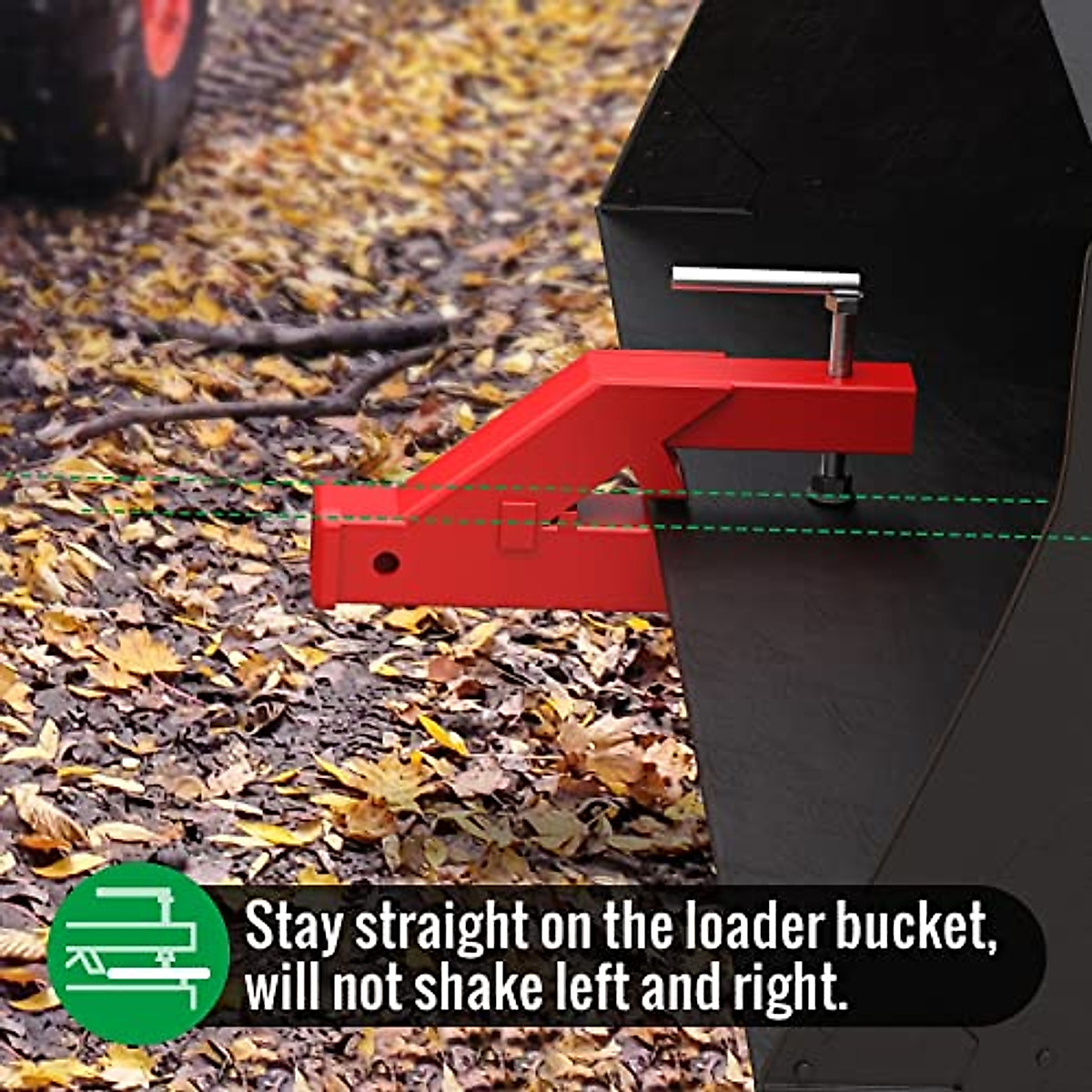RbhAuto Red Tractor Clamp on Trailer Hitch 2" Ball Mount Receiver, New Upgrade Forklift Bucket Trailer Hitch Attachment, Adapter Compatible with Kubota Deere Bobcat Front Bucket Accessories