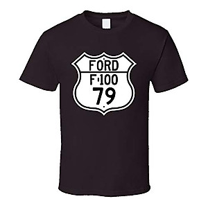 1979 F-100 Custom Highway Route Sign T Shirt M Dark Chocolate