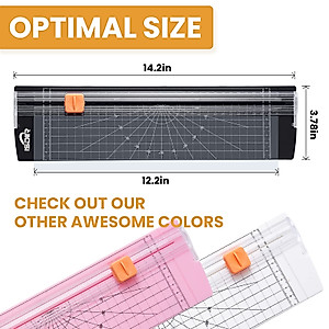 ISDIR Paper Cutter Slicer, 12 Inch Paper Trimmer Scrapbooking Tool Supplies with Security Safeguard and Side Ruler, Portable Paper Slicer for Craft Paper, Label, Photo, Cardstock