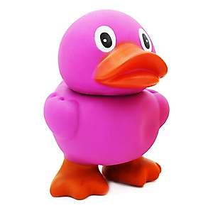 The Dreidel Company Jumbo Rubber Duck Toy with Flippers, Squeeze to Squeak N' Quack, Giant Rubber Duckies for Kids, Bath, Baby Shower, Birthday, Pool Activity,6.5" Tall (2-Pack Assorted)