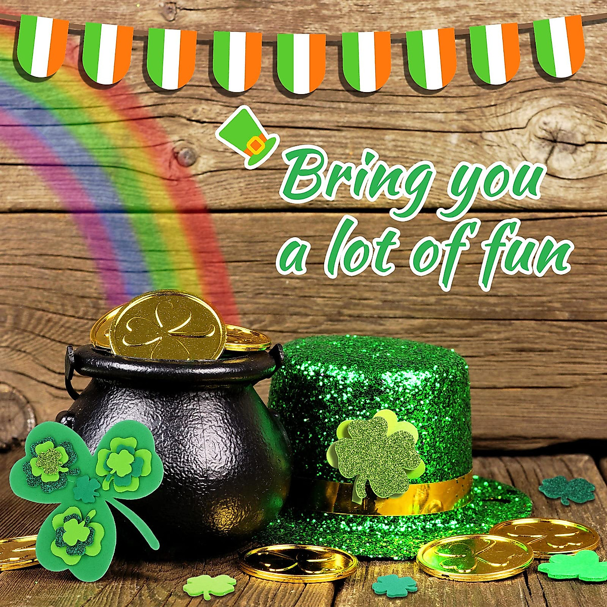 428 Pieces St. Patrick's Day Craft Shamrock Foam Stickers Supplies Glitter Shamrocks Stickers Self Adhesive Foam Clover Stickers for DIY Kids Toddlers Adults Party Favors