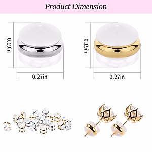 Earring Backs, 18K Gold Silicone Earring Backs for Studs/Droopy Ears, Locking Secure Rubber Earring Backs for Heavy Earring, No-Irritate Hypoallergenice Soft Clear Earring Backs Replacements(10 Pairs)