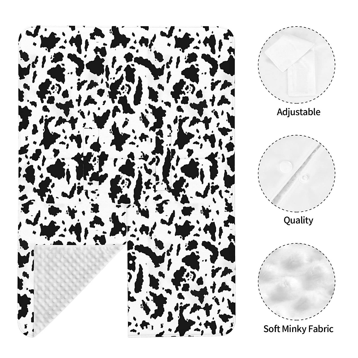 Black Brown Cow Print Skin Baby Car Seat Canopy Cover Multi Use Nursing Cover for Newborn Car Seat Canopy Mom Nursing Breastfeeding Covers Newborn Shower Gifts