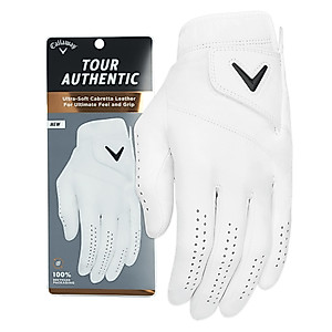Callaway Golf Tour Authentic Glove (Standard, X-Large, White 2022, Worn on Left Hand)