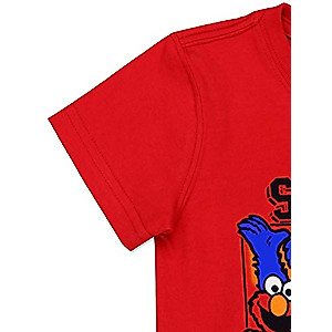 Sesame Street Gang Baby Toddler Boy's Girl's Short Sleeve T-Shirt Tee (Sesame Street Red, 2T)