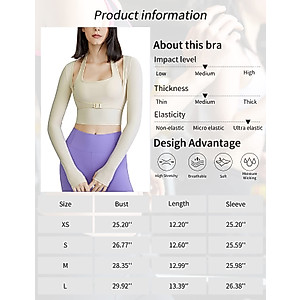 Gihuo Long Sleeve Crop Top Workout Women Athletic Yoga Running Cropped Tops Slim Fit Sport Gym Shirts(Apricot, S)