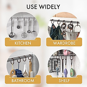 Amazer Plastic Shower Curtain Rings, 24 Pcs Brown Shower Curtain Rings, Shower Curtain Hooks Rings, Plastic Shower Curtain Hooks for Bathroom Shower Rod, Shower Rings Loops for Shower Curtain