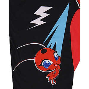 Komar Kids Miraculous Ladybug Girls Girl Power Full Zip Blanket Sleeper Hooded Pajama, 6 Black