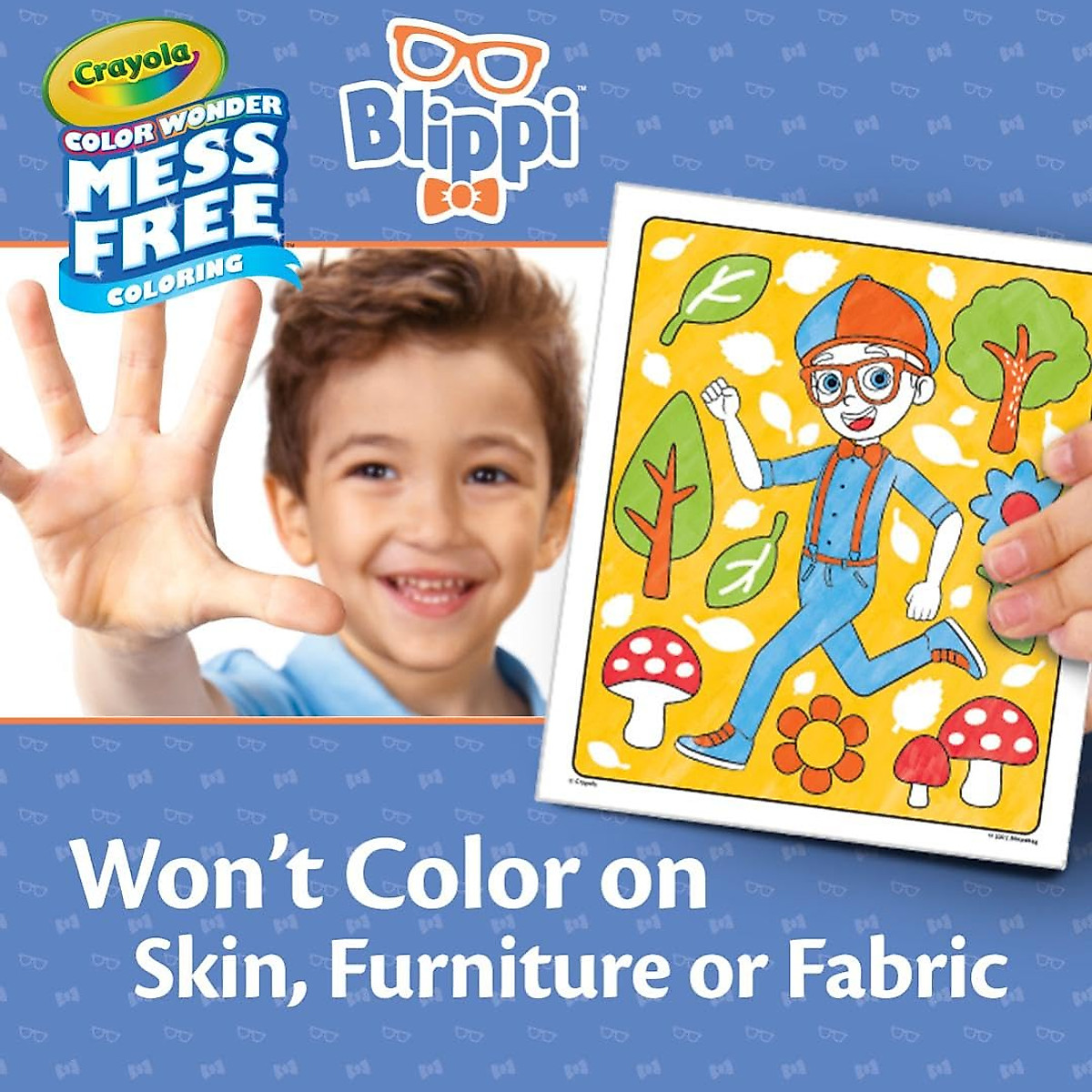 Crayola Blippi Color Wonder Coloring Set, 18 Blippi Mess Free Coloring Pages for Toddlers, Travel Activity, Toddler Toys & Gifts