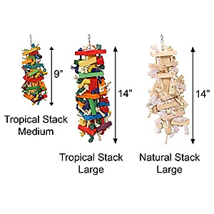 Tropical Stack Parrot Toy - Choose Size (Large, Natural)