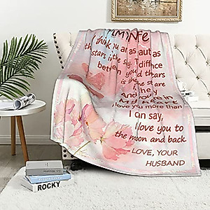 CHUSHYAR Mothers Day Birthday Gifts for Wife,Gifts for Wife for Her,Wife Gifts from Husband,Best Wife Gifts, Fuzzy& Soft Wife Throw Blanket 60" x 50"