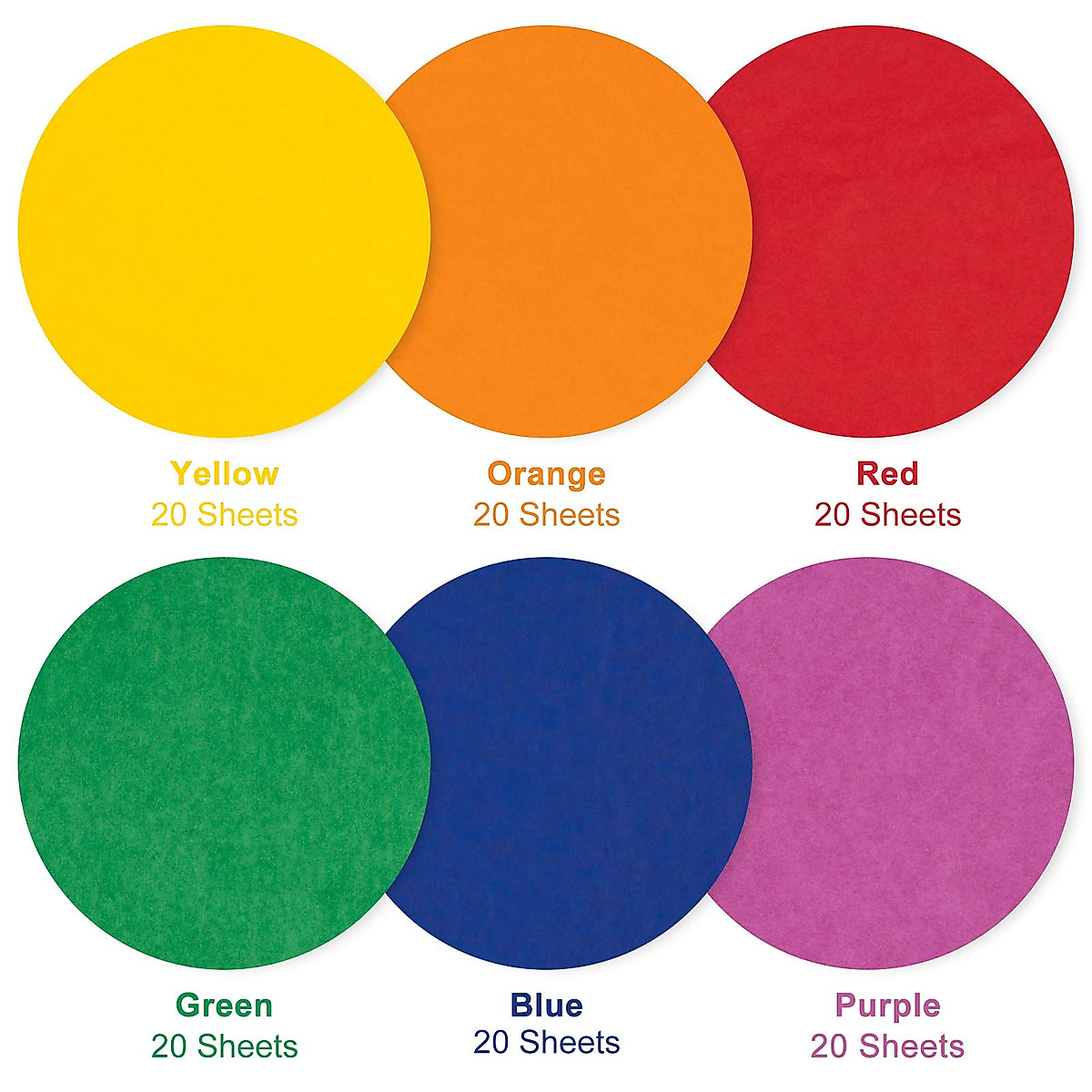 Whaline Multi Coloured Tissue Paper 120 Sheet Rainbow Gift Wrapping Paper 15 x 20 Inch Gift Wrap Tissue Paper Gay Pride Day Art Paper Crafts for Easter DIY Mother's Day Birthday Wedding, 6 Colors