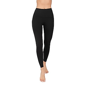 90 Degree by Reflex Power Flex Yoga Pants - High Waist Squat Proof Ankle Leggings with Pockets for Women - Black - Large