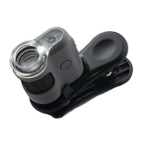 Carson MicroMini 20x LED Lighted Pocket Microscope with Built-in LED and UV Flashlight and Universal Smartphone Digiscoping Adapter Clip & MicroBrite Plus 60x-120x LED Lighted Pocket Microscope