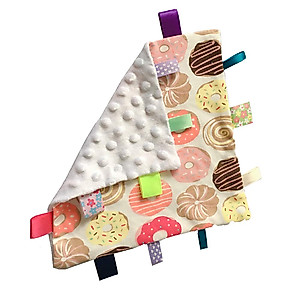 Lovey Baby Security Tags Blanket Soft Comfort Soothing Sensory Tag Plush Toy with Colorful Textured Ribbon Tag Blanket