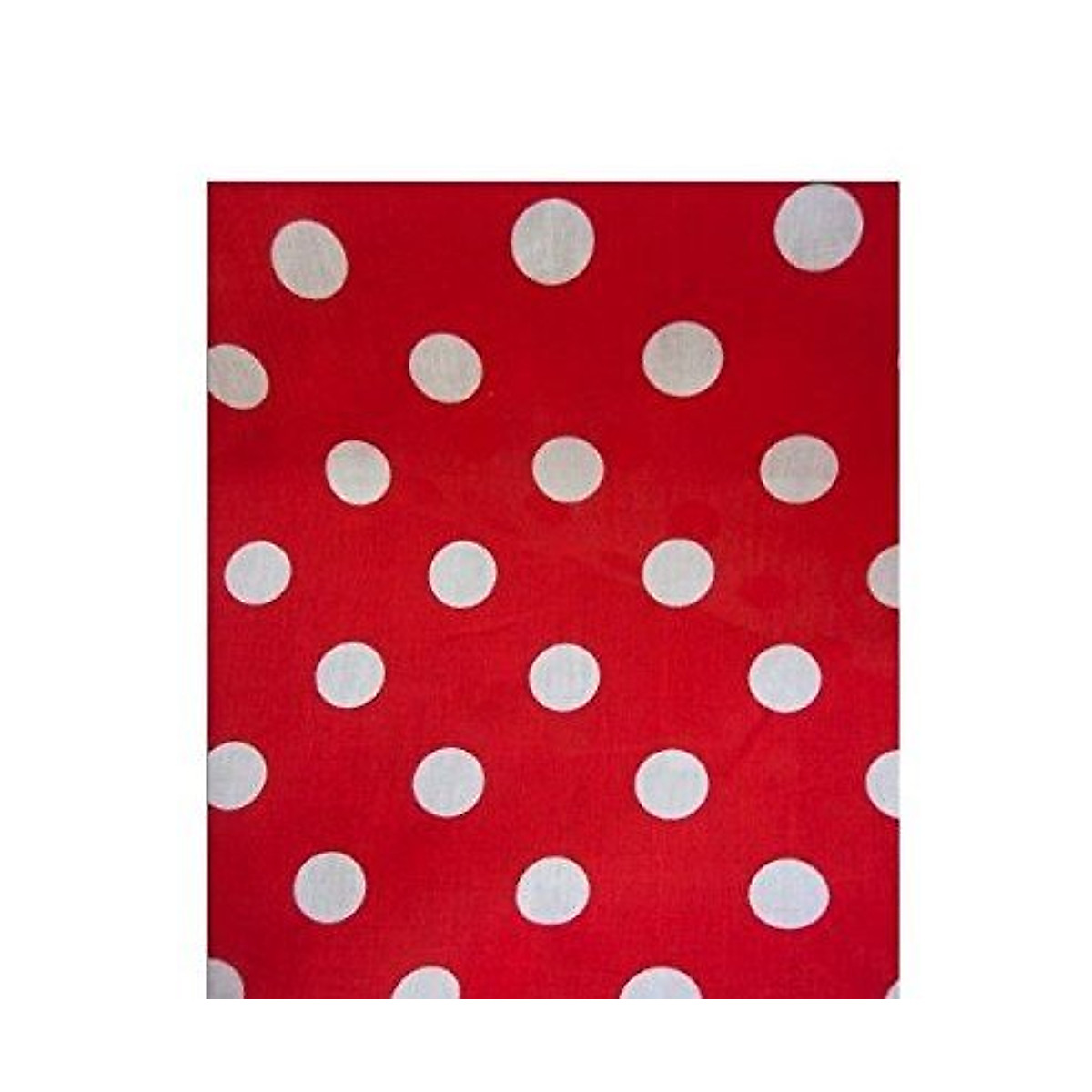 60-Inch Wide Polka Dot Poly Cotton Fabric by The Yard, White Dot On Red Fabric