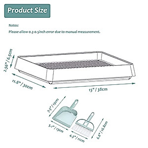 Rabbit Litter Box with Grate, Super Large Guinea Pig Litter Pan for Cage, Bunny Restroom Litter Tray Small Animals Toilet Potty Trainer for Rabbit Hamster Ferret Rats Guinea Pigs Hedgehog