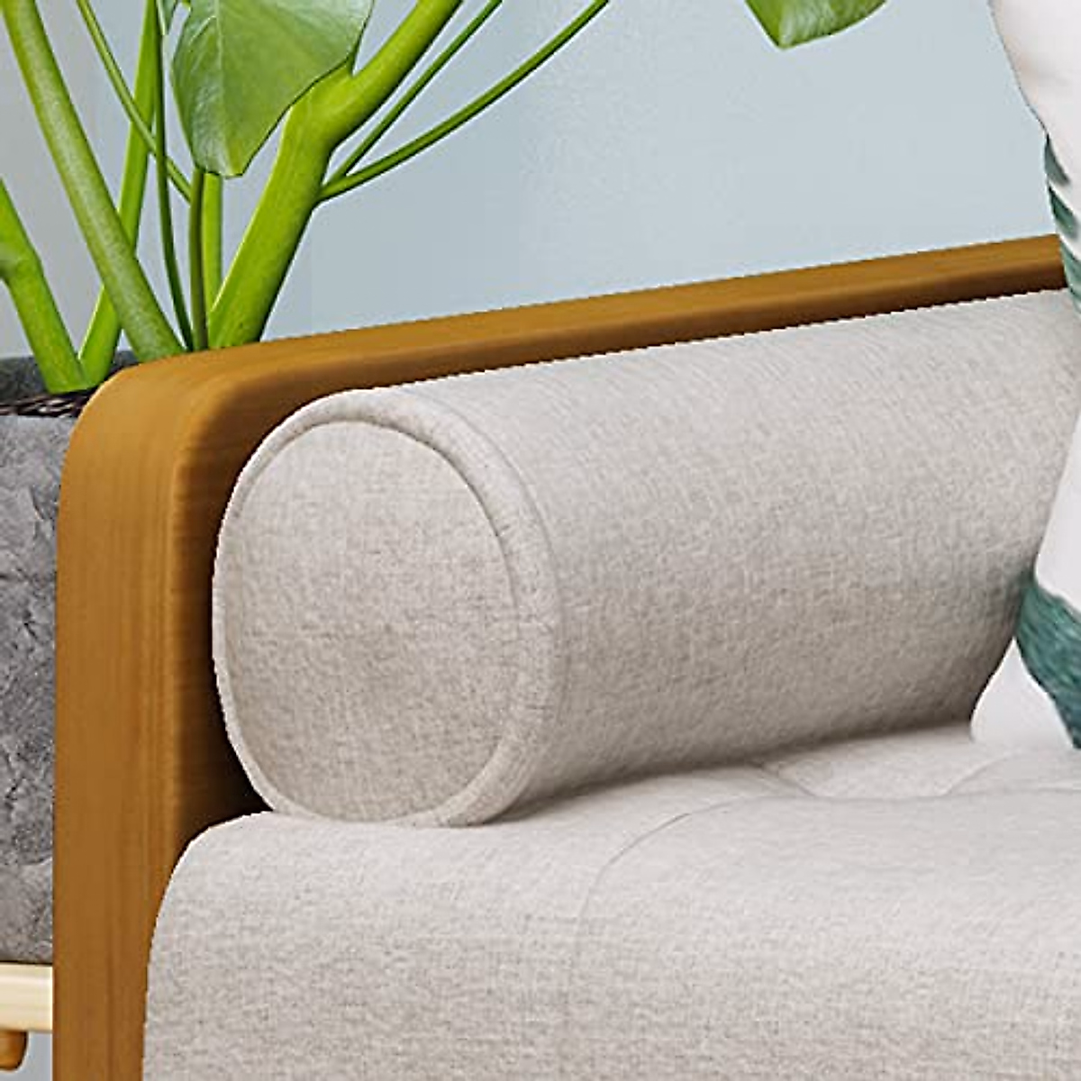 GDFStudio Christopher Knight Home Aidan Mid Century Modern Tufted Fabric Sofa, Beige